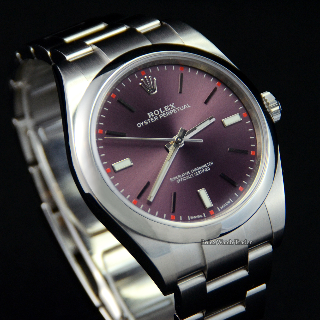 Buy Rolex Oyster Perpetual 39 114300 Red Grape Dial • Rolex Watch Trader
